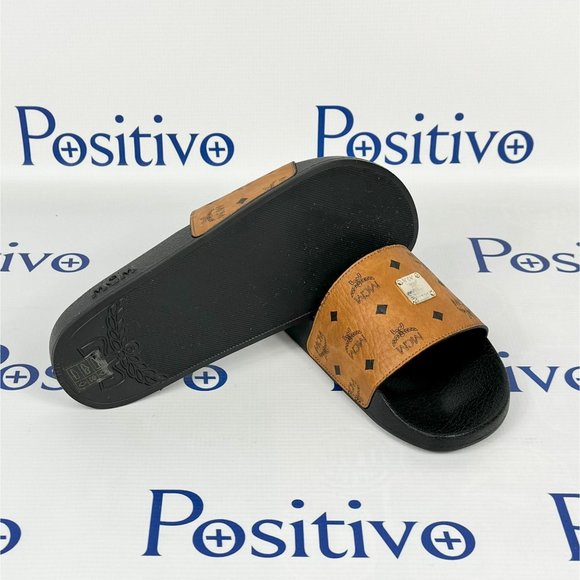 MCM | Shoes | Mcm Womens Cognac Visetos Rubber Slides Us 5 Eu 35 | Poshmark